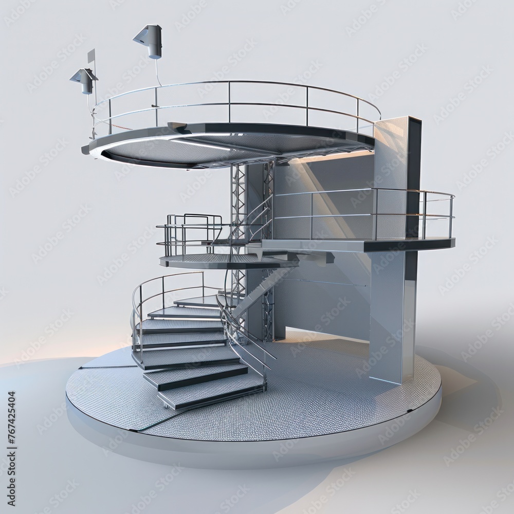 Multi-Level Design: Design a multi-level podium platform with staggered ...