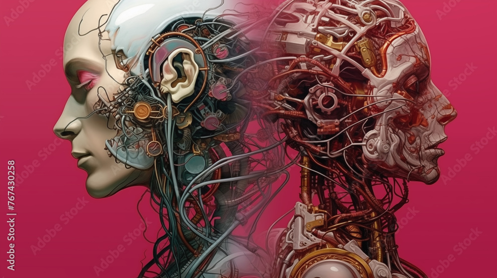 "Explore a unique illustration featuring the juxtaposition of a ...