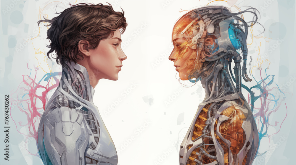 "Explore a unique illustration featuring the juxtaposition of a ...