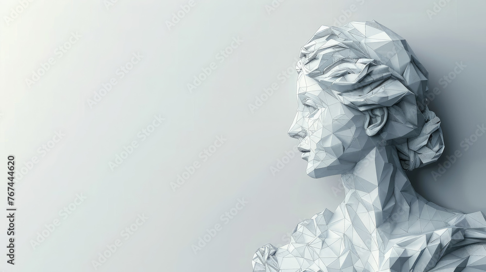 stone sculpture of a woman, art, face, bust, background, beauty ...