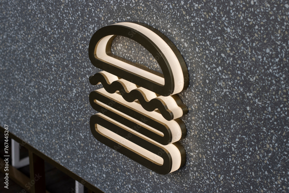 Beijing, China - Sep 22, 2023: Closeup of the Shake Shack logo seen at ...