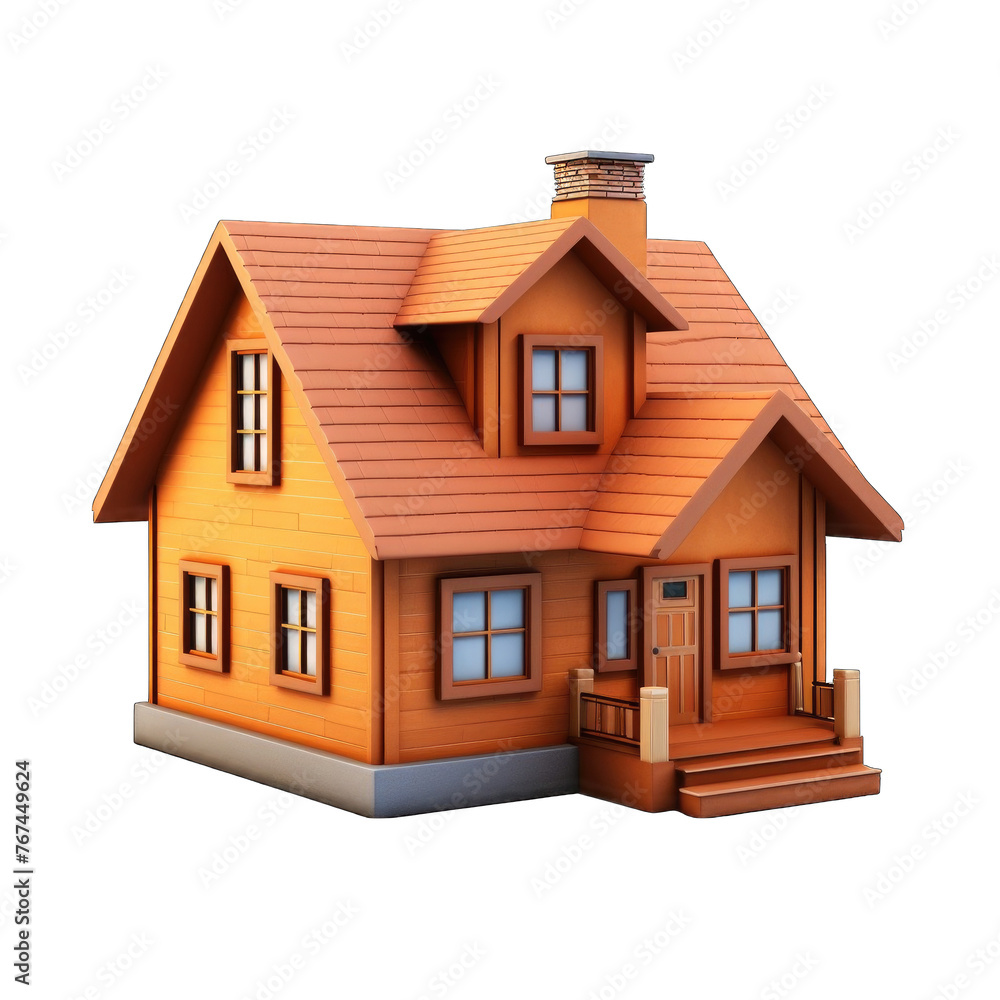 3D House clipart on white background . 3D rendering of a floating house ...