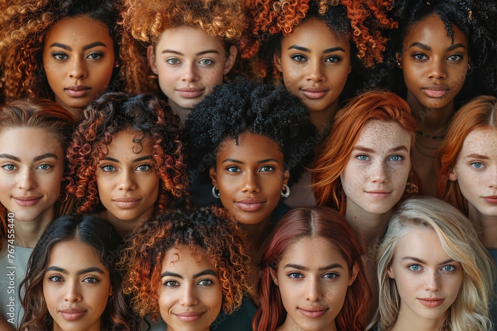 Embracing differences: Female faces of varied ethnicities and ages ...