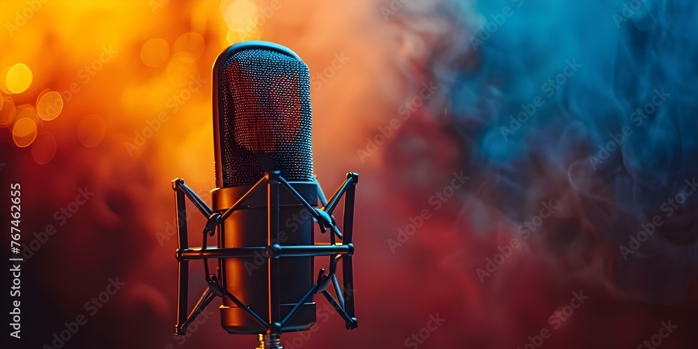 Professional studio condenser microphone with anti-vibration feature on ...