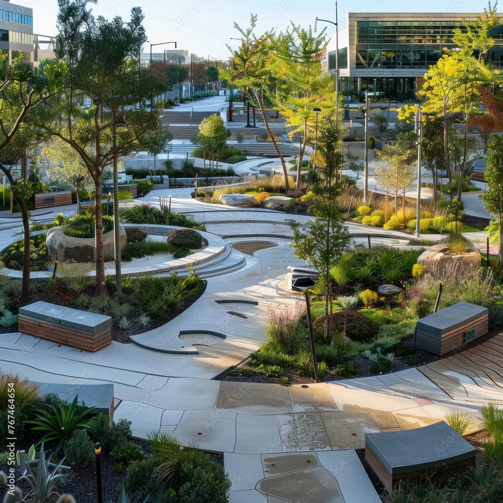 Eco-Friendly Plaza: Design the square as a model of sustainability ...