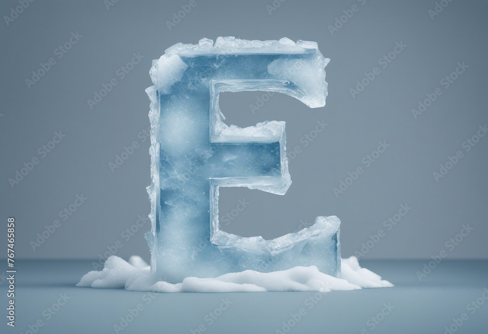 Frozen Alphabet: Ice-Themed Letter E Illustration - Cool Ice Typography ...
