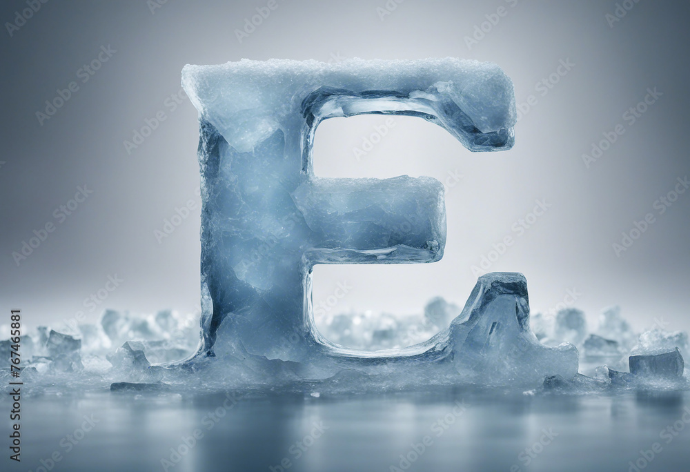 Foto de Frozen Alphabet: Detailed Ice-Themed Letter E Illustration ...
