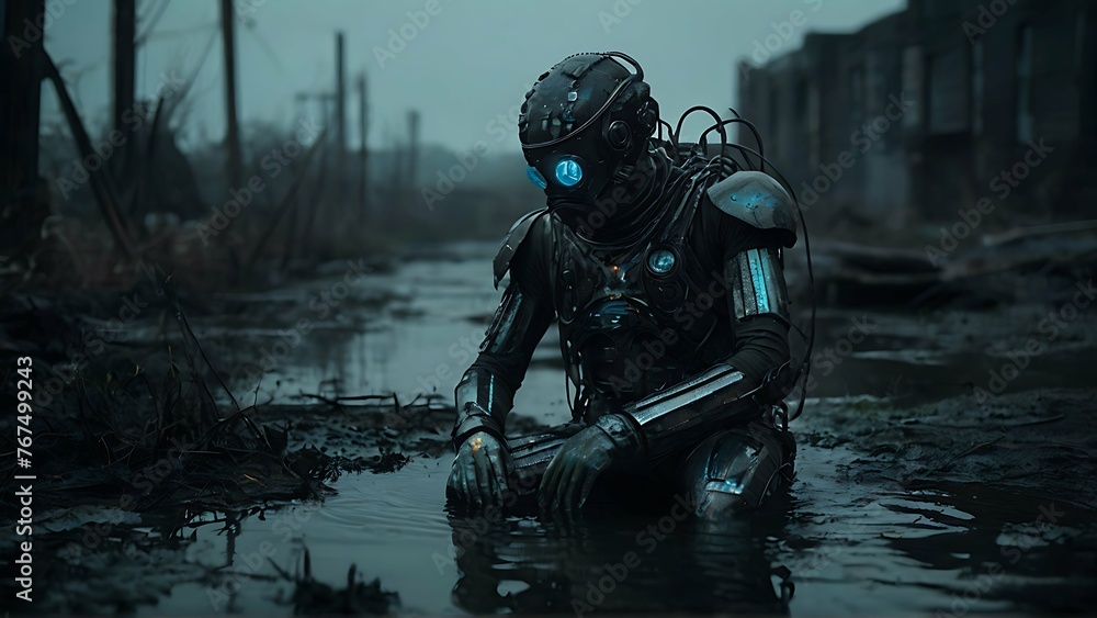 Fotografia do Stock: In the eerie glow of a post-apocalyptic ...