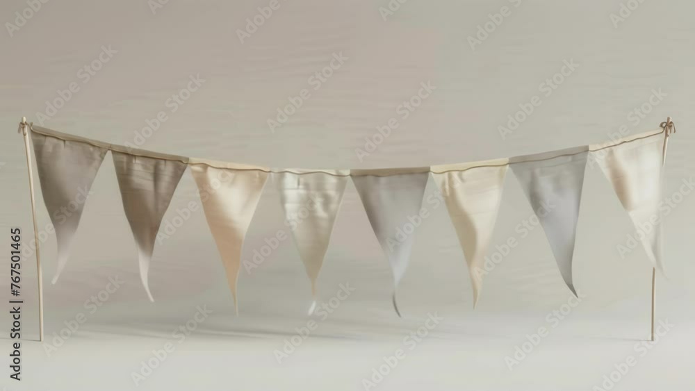 Blank mockup of a set of flag banners with neutral colors allowing you ...