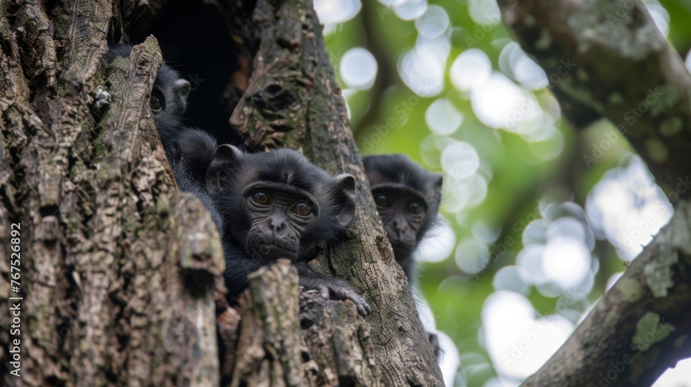 In the fourth photo a group of animals driven by hunger have resorted ...