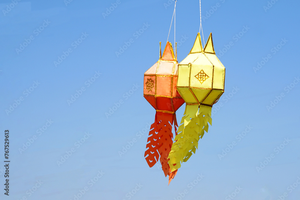 Hanging Lanna lanterns are a traditional handicraft from northern ...