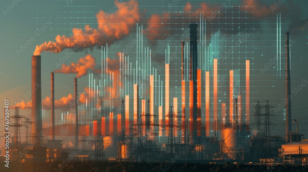 A bar graph comparing the carbon emissions of traditional energy ...