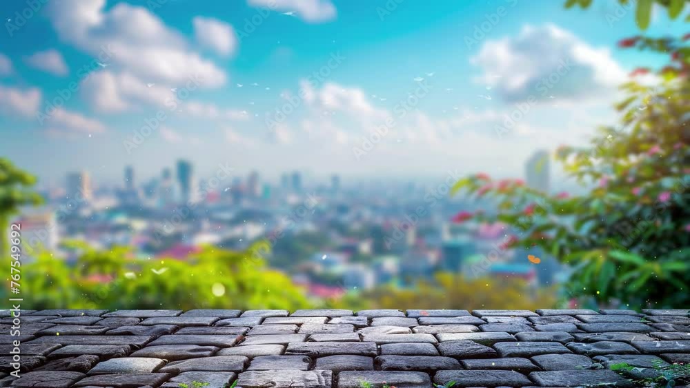 stone terrace at rooftop. world environment day concept . seamless ...