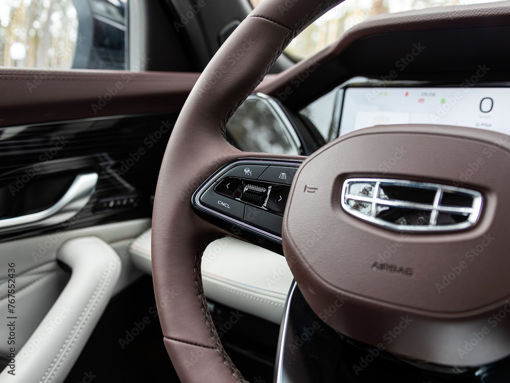 Novosibirsk, Russia - March 22 , 2024: Geely Monjaro, Car controller on ...