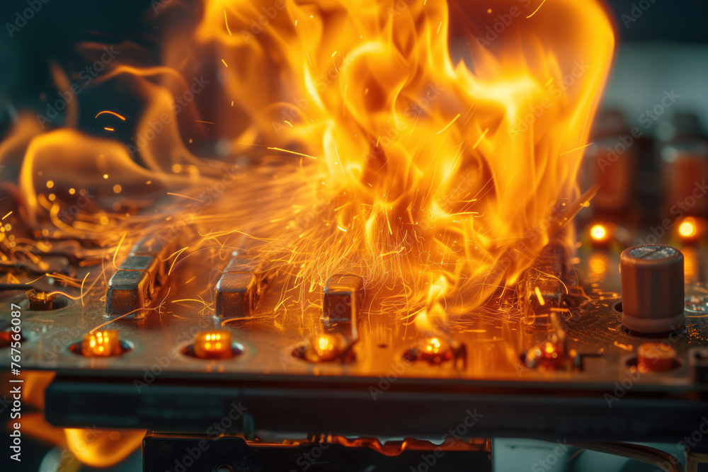 There was fire resulting from an electrical short circuit on high ...