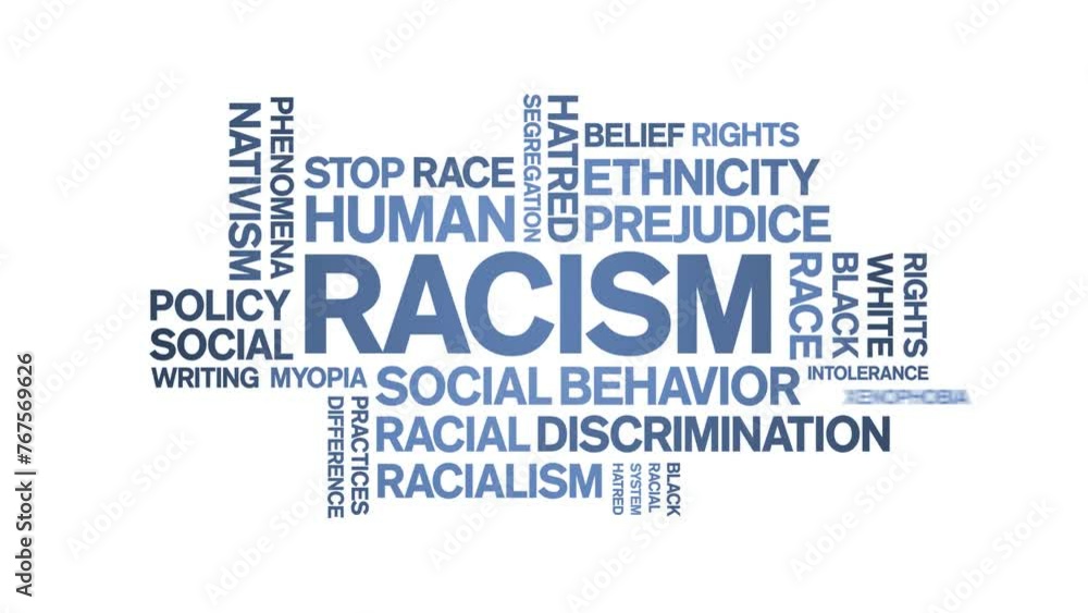 Racism animated word cloud;text design animation tag kinetic typography ...