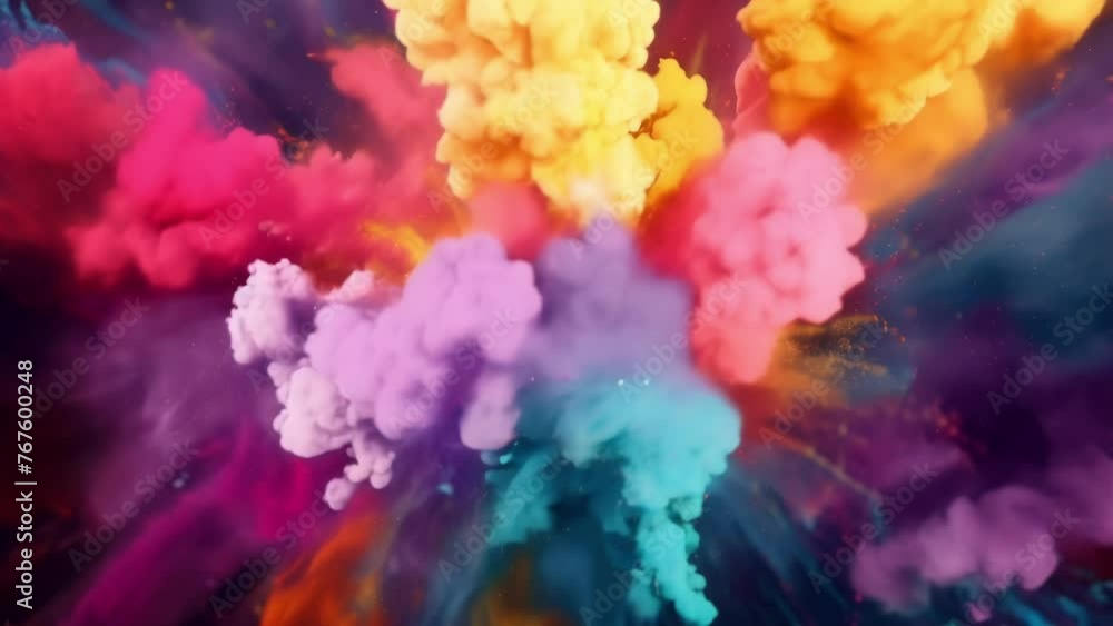 A vivid spectrum of colors exploding in a mesmerizing display of chaos ...