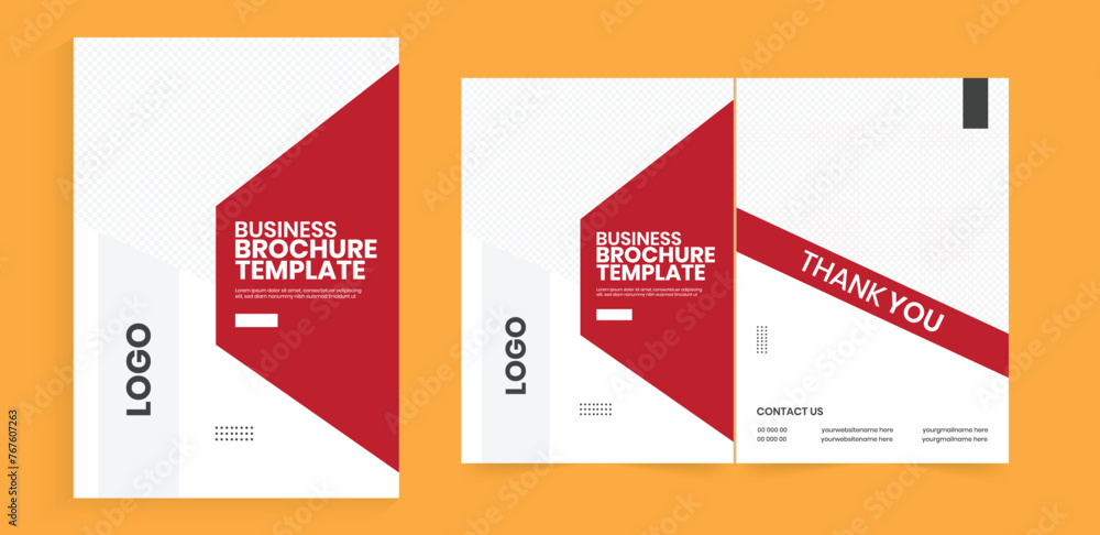 Bifold brochure design. Bifold brochure templates. Front-back page ...