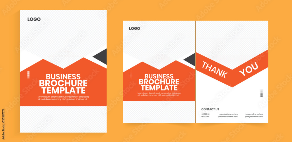 Bifold brochure design. Bifold brochure templates. Front-back page ...