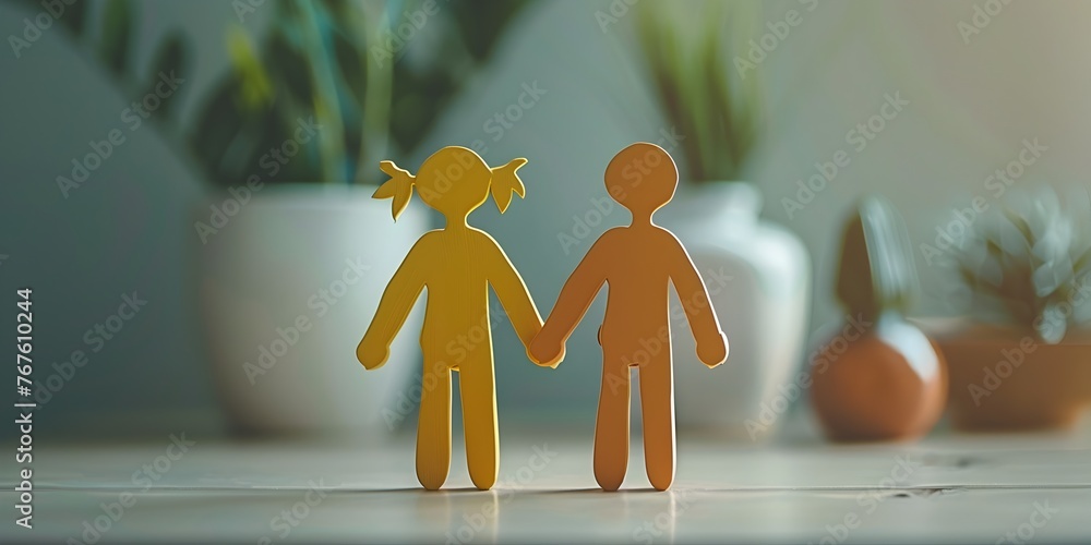 Two joined characters representing credit union strength in unity copy ...