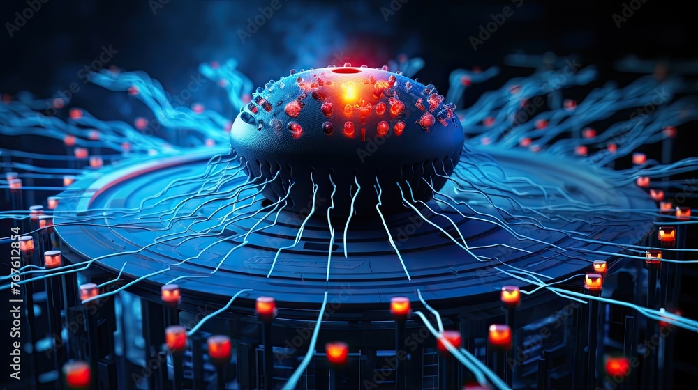 nanobots monitoring brain waves for early detection of seizures Stock ...
