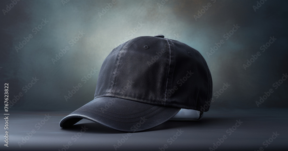 Realistic black or white or grey baseball cap hat templates, isolated ...
