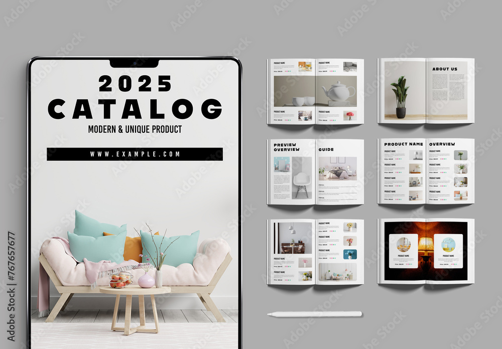 Product Catalog Layout Template Stock Template | Adobe Stock