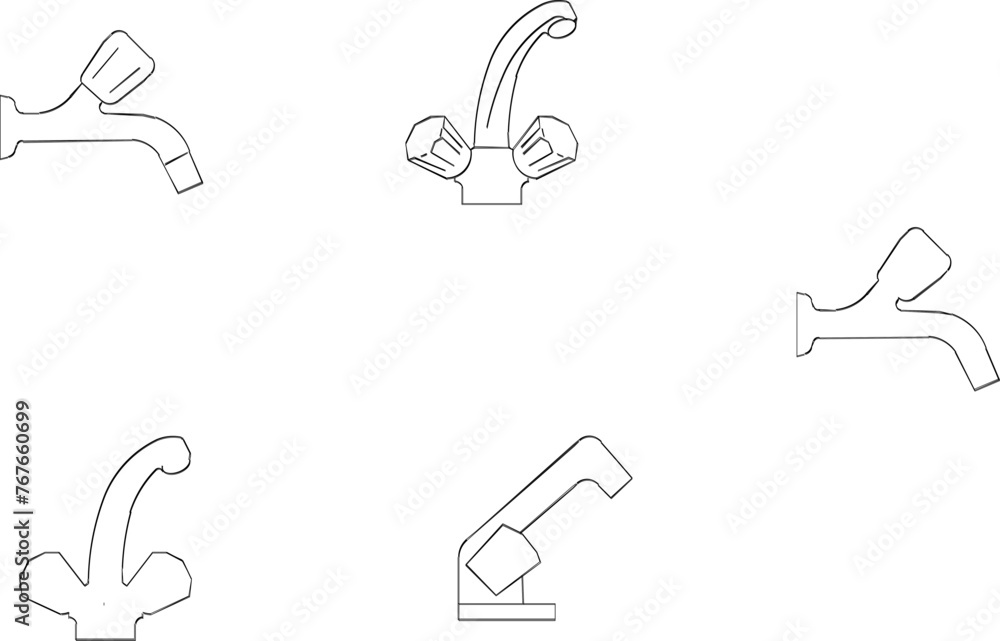 Adobe Illustrator Artwork vector sketch illustration of a water faucet ...