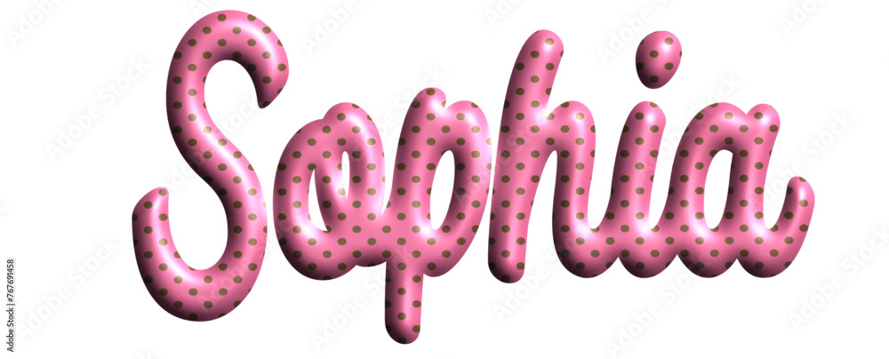 Sophia - pink color with dots, fabric style -name - three-dimensional ...