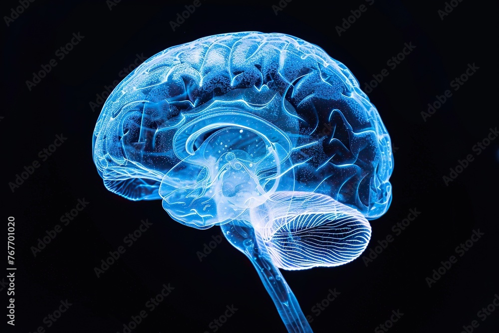 A brain is shown in blue and white. The brain is the most important ...