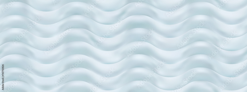 Blue quilted puffer duvet horizontal waves. Seamless pattern of soft ...