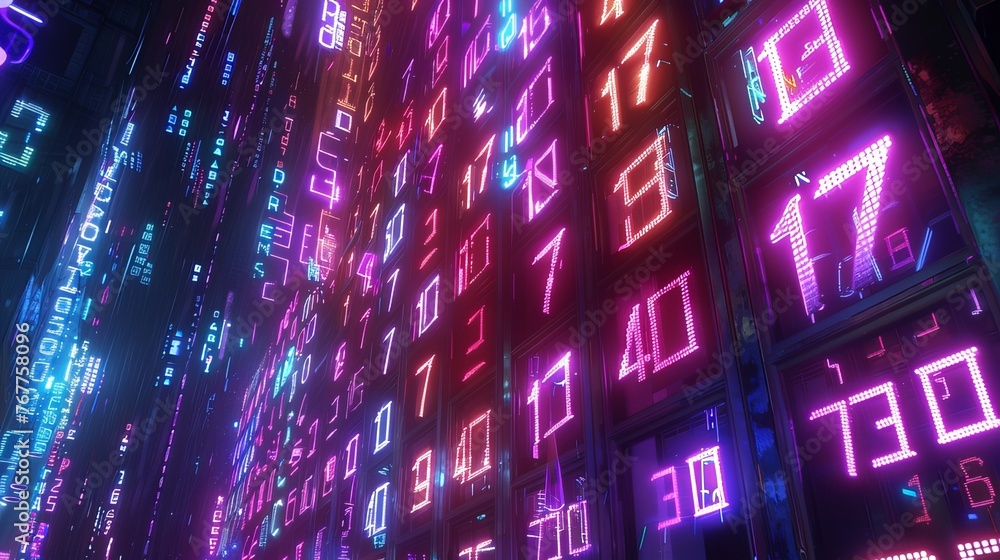 Random Numbers That Are Composed Of Each Other Digital Background Colorful Codes Superimposed
