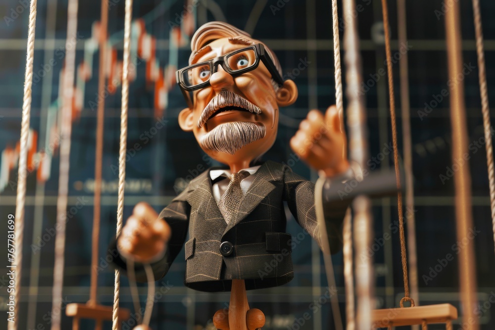 Explore the concept of manipulation by illustrating a puppet in a ...