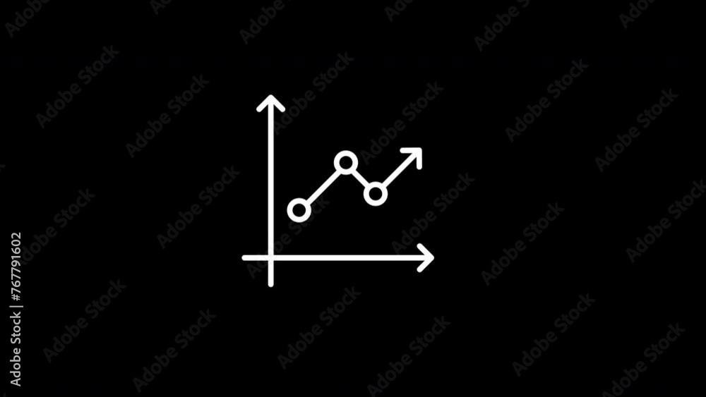 animation graph line icon. Icon depicting a line graph with three data ...