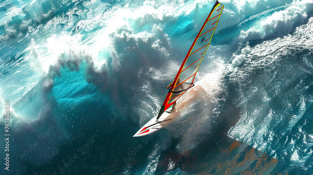 Sailing - Laser Class: A sailor maneuvering a laser class sailboat with ...