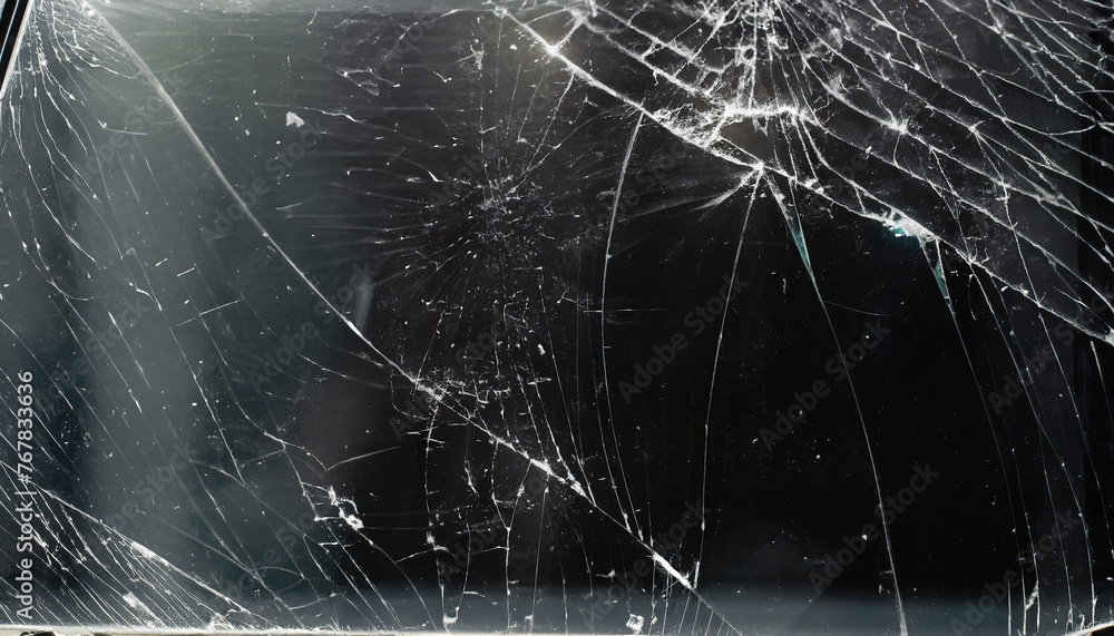 Broken glass overlay. Fractured display texture. Dark distorted crushed ...