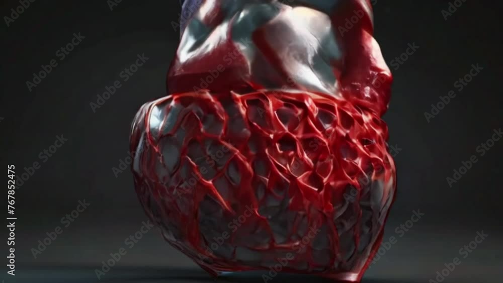 3d realistic human heart. Anatomically correct heart with a venous ...