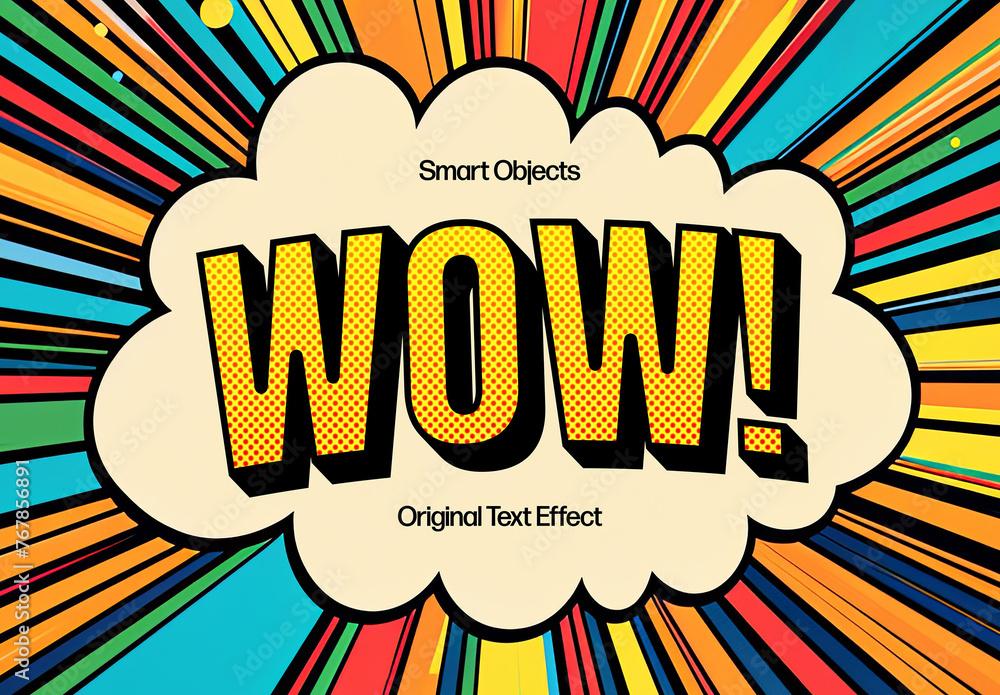 Retro Comics Bubble Text Effect Mockup Stock Template | Adobe Stock