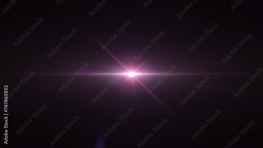 Abstract loop center glow pink star optical shine light lens flares ...