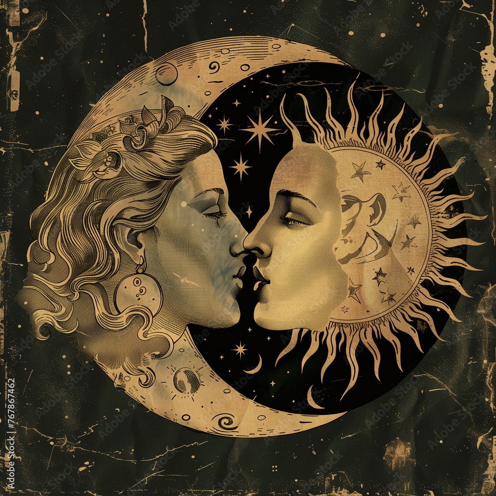 illustration set of moon phases. Different stages of moonlight activity ...