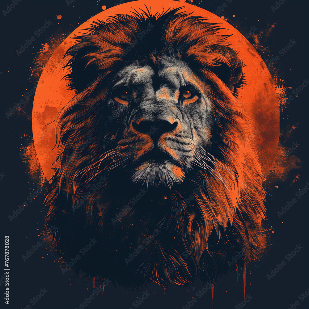 Lion badge for t-shirt design. Animal lion concept poster. Creative ...