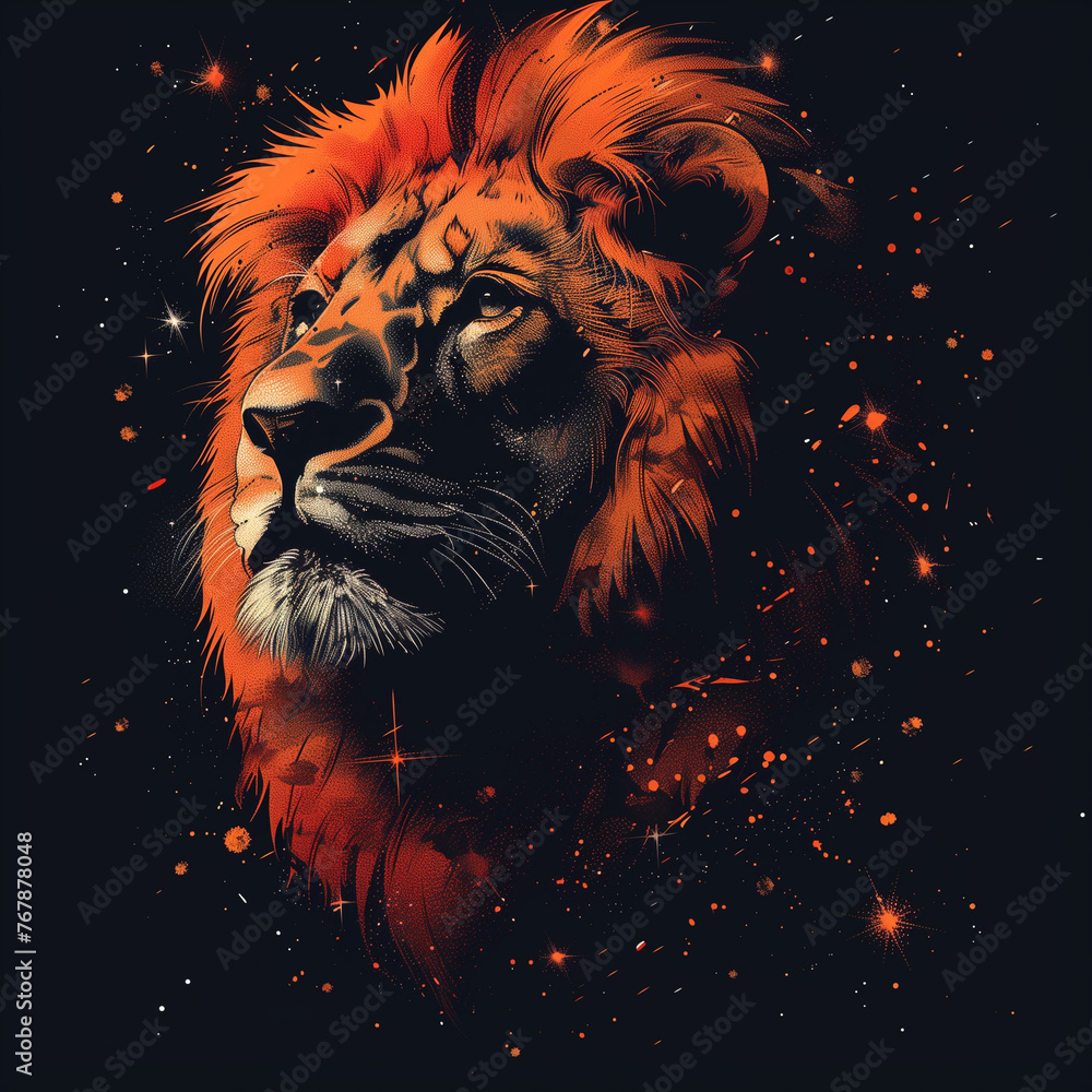 Lion badge for t-shirt design. Animal lion concept poster. Creative ...