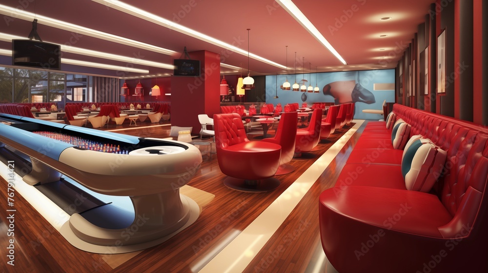 Deluxe residential bowling alley with retro scoring, vintage ball ...