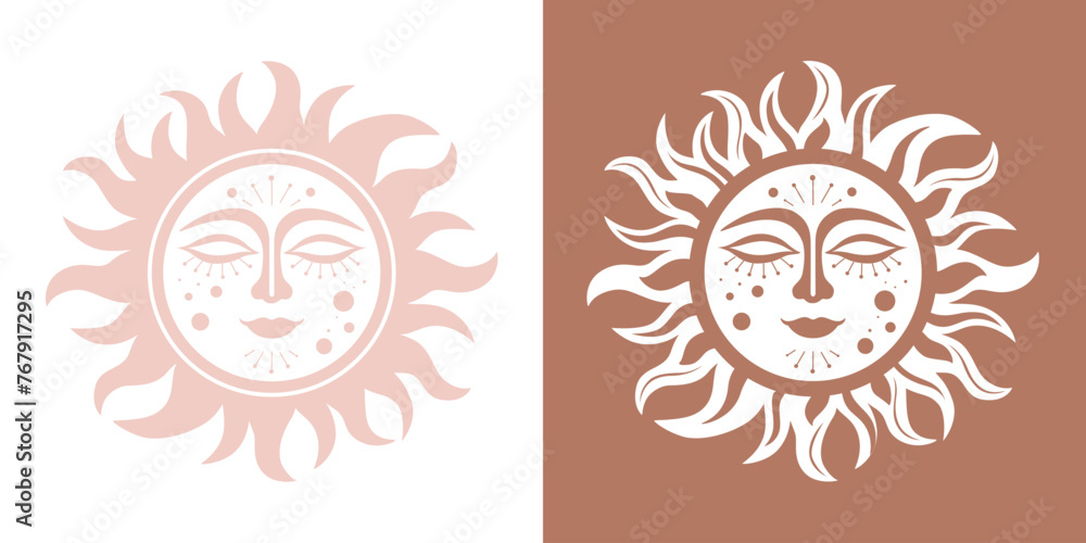 Summer solstice. Sun symbol on white background. Vector illustration ...