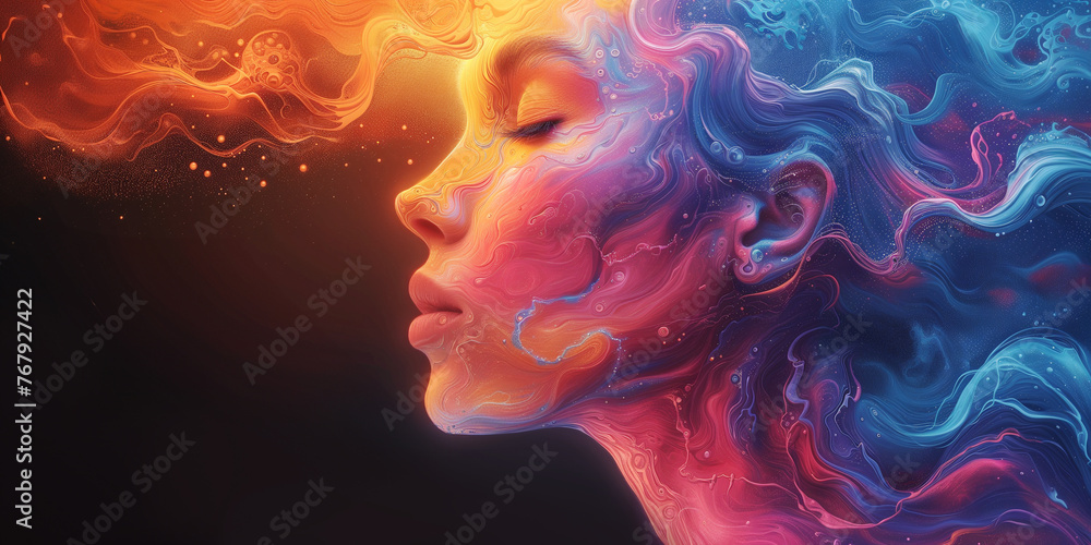 Telepathic communication human mind, communitcation, visualizing of ...