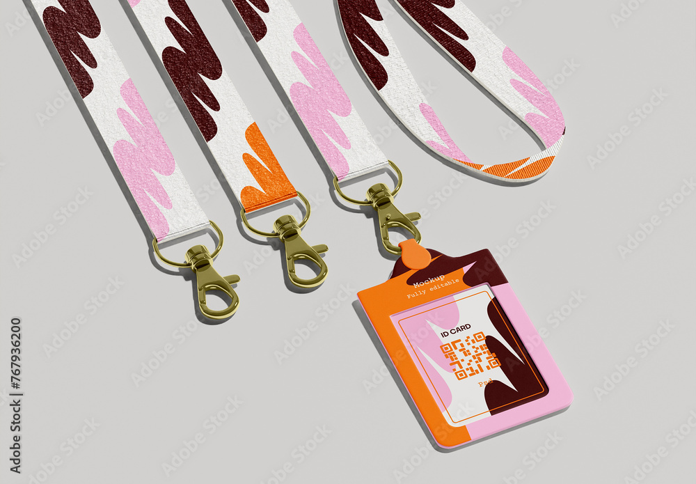 ID Card with Lanyard Mockup Stock Template | Adobe Stock