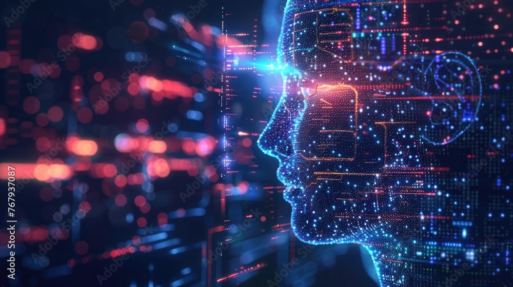 Ethereal blueprint of AI architecture, coding sequences and algorithmic ...