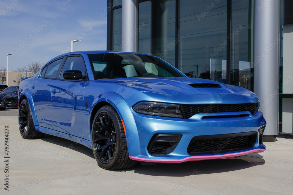 Dodge Charger SRT Hellcat Widebody display. Dodge offers the Charger in ...