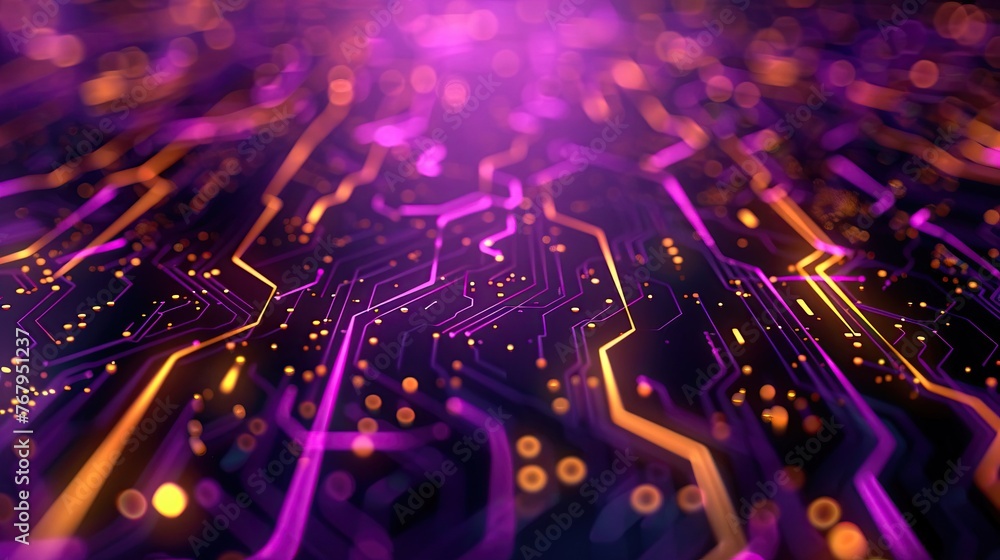 Abstract expression of digital connectivity, featuring circuitlike ...