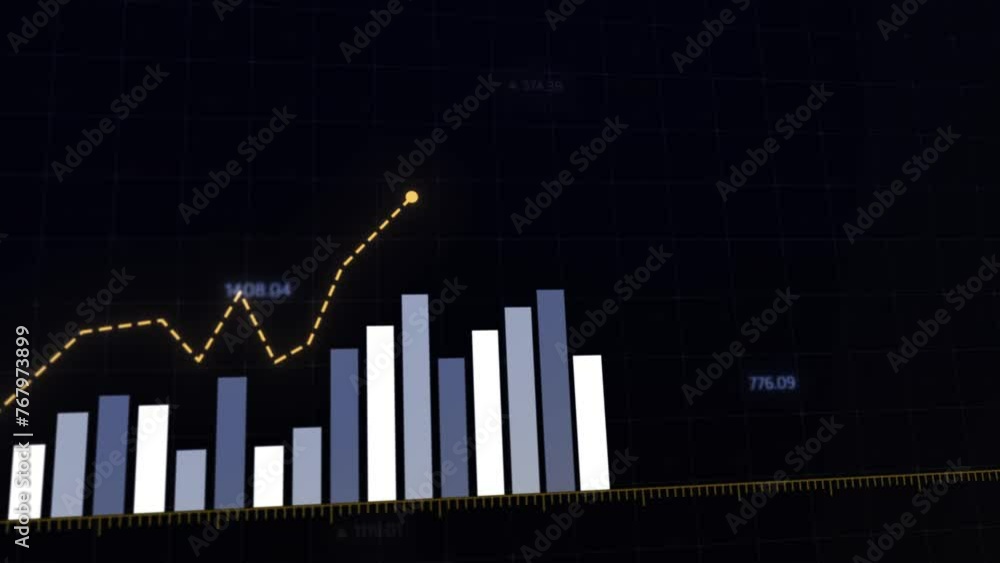 Engaging animation of market trends with rising and falling crypto ...